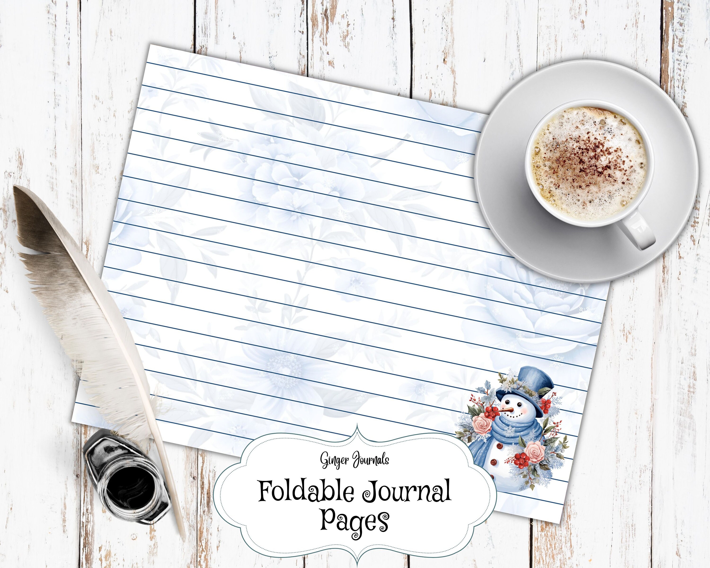 Winter Snowmen, Junk Journal Kit, Junk Journal Printable, Journal ...