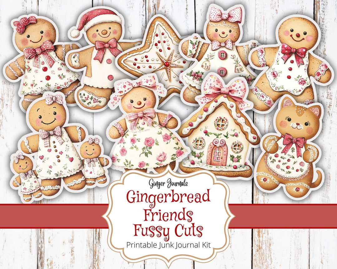 Gingerbread Fussy Cuts, Junk Journal Kit, Junk Journal Printable ...