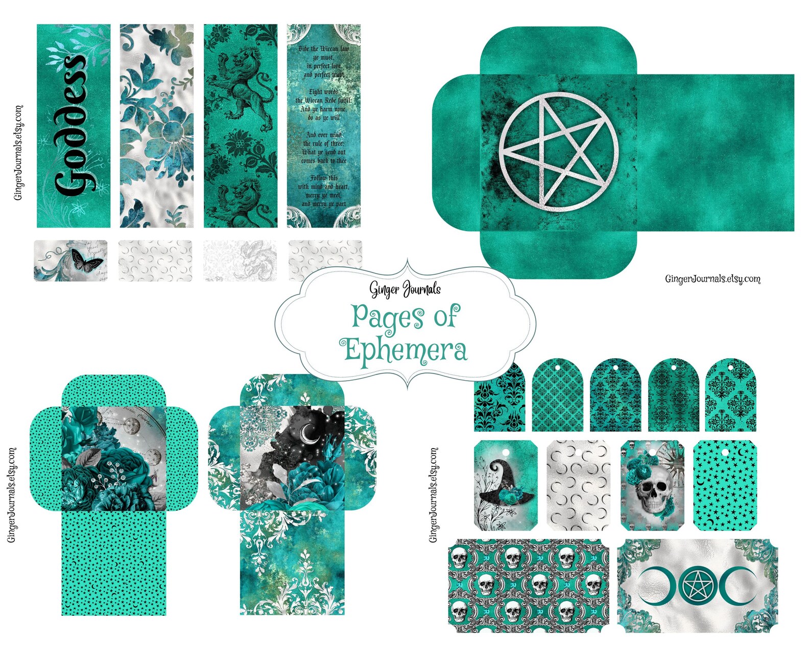 Wiccan Goddess Junk Journal Kit, Junk Journal Printable, Junk Journal ...