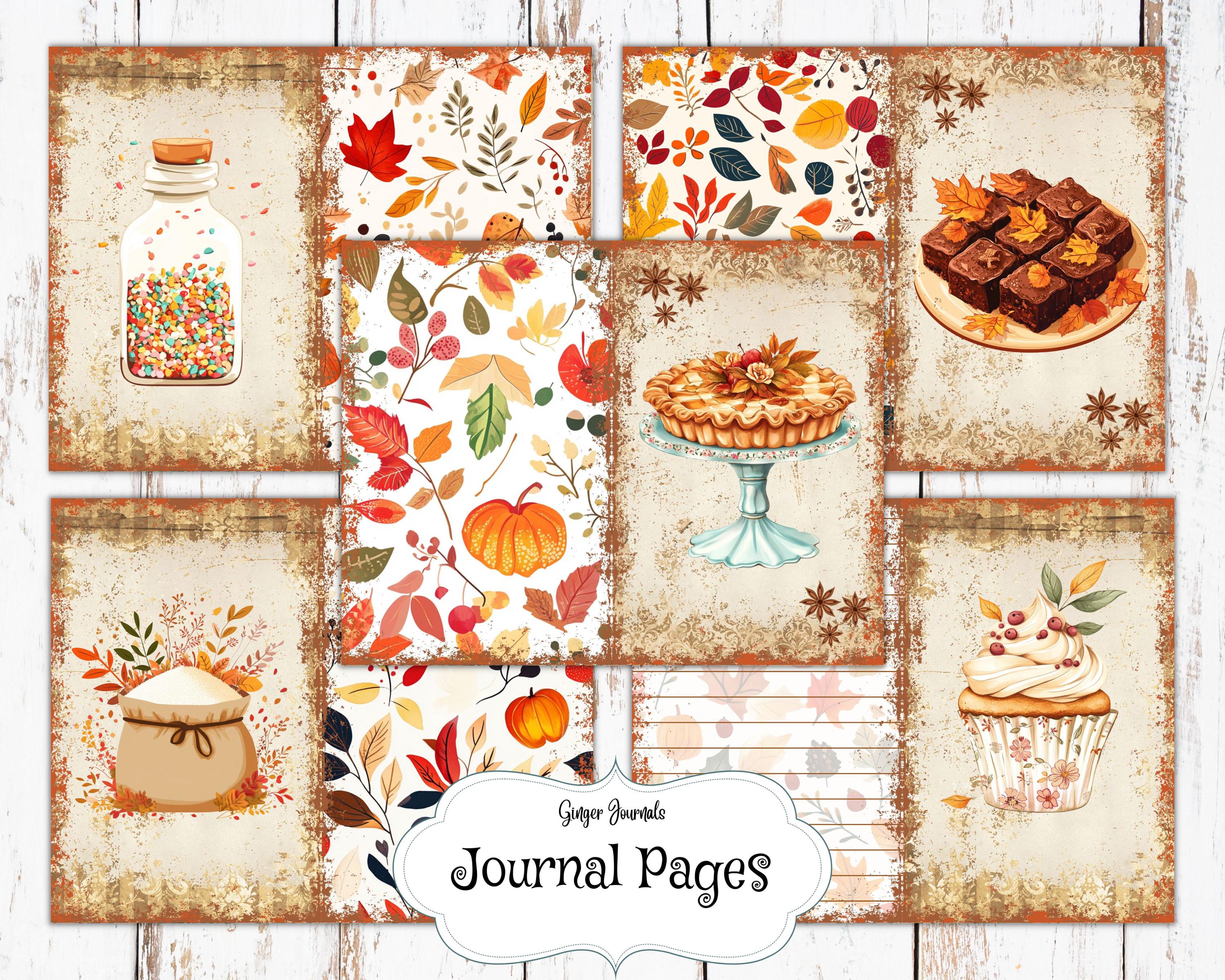 Autumn Spice Baking Junk Journal Kit, Pumpkin Ephemera, Junk Journal ...