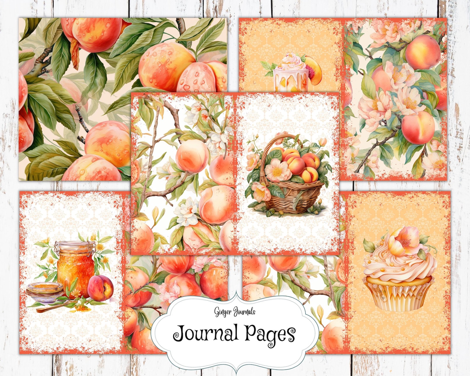 Peach Season Junk Journal Kit, Ephemera, Junk Journal Printable ...