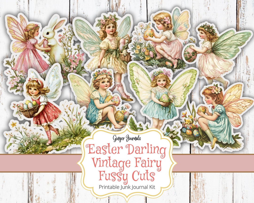 Easter Vintage Fairy Fussy Cuts, Vintage Fairy Ephemera, Fairies ...