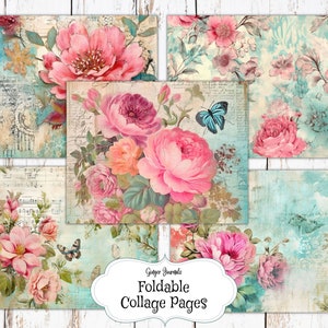 27 Pages Floral Junk Journal Kit, Junk Journal Printable, Journal Paper ...
