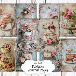 30 Page Vintage Collage Shabby Cakes Junk Journal Kit, Junk Journal ...
