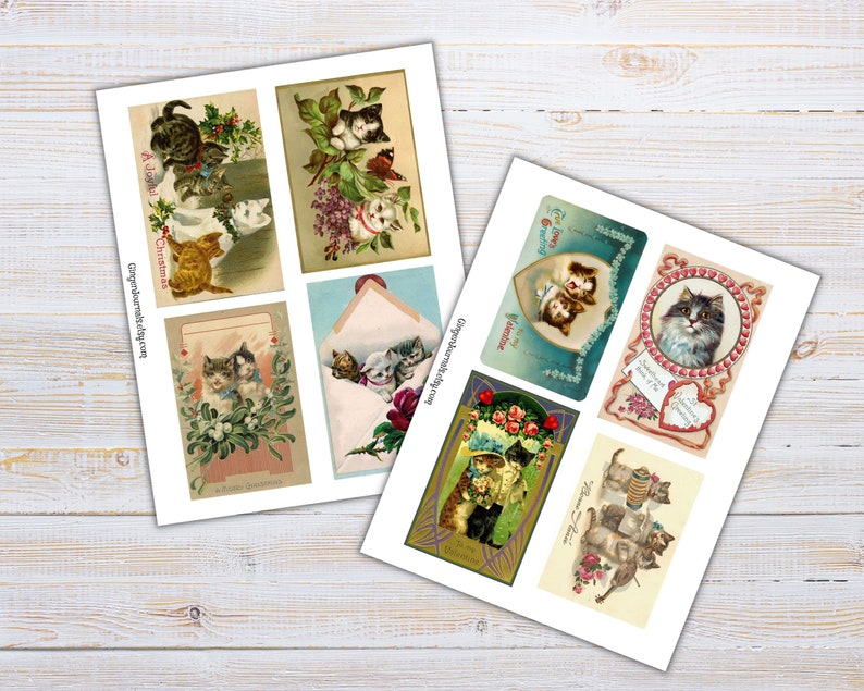 Vintage Cats Scraps Cat Ephemera Cat Add Ons Junk Journal - Etsy