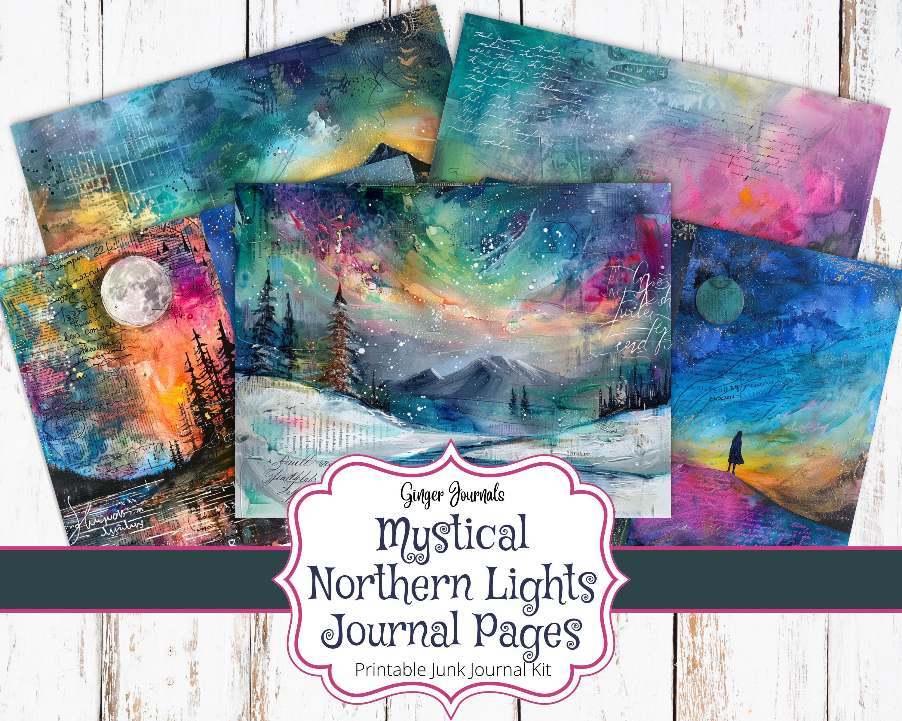 30 Page Mystical Northern Lights Junk Journal Kit, Junk Journal ...