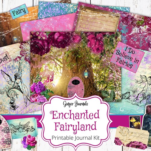 Printable Fairies Junk Journal Kit Digital Fairy Garden Pages - Etsy