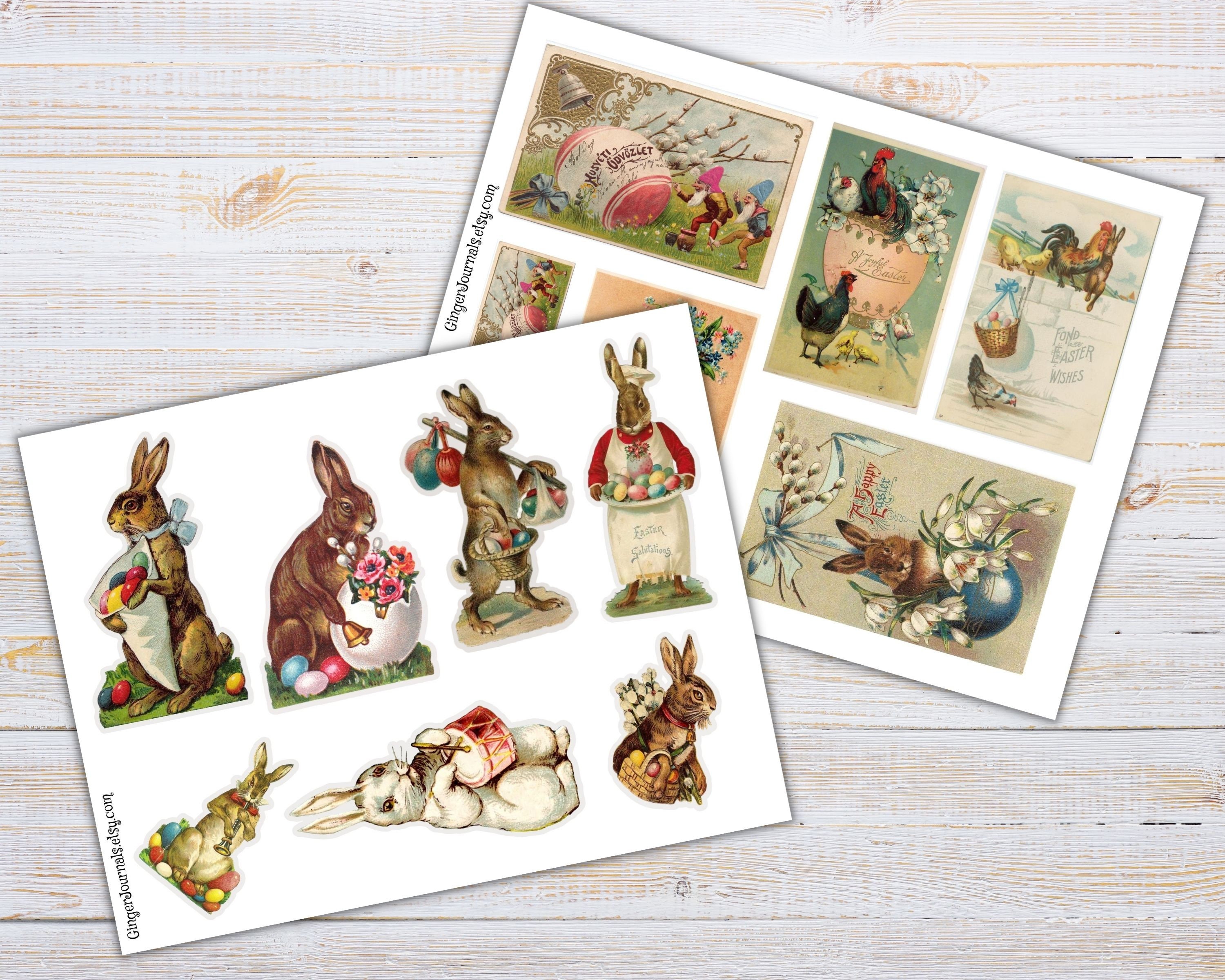Vintage Easter Ephemera Kit, Easter Bunny, Easter Ephemera, Junk ...