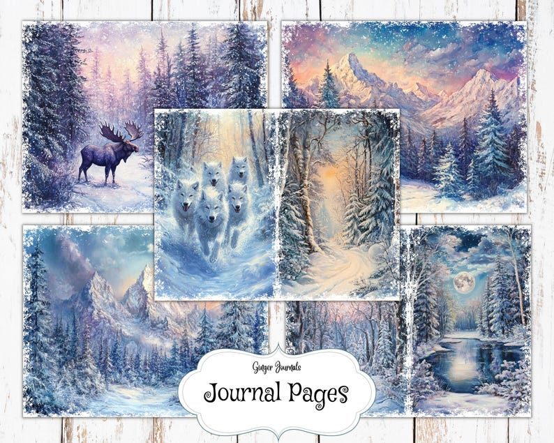 Winter Forest Junk Journal Kit, Junk Journal Printable, Journal Paper ...