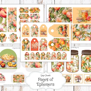 Peach Season Junk Journal Kit, Ephemera, Junk Journal Printable ...