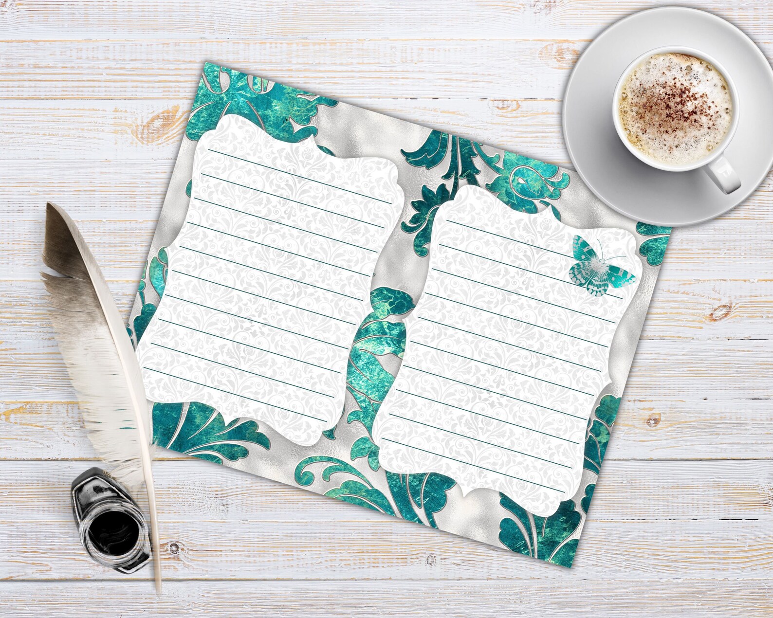 Timeless Teals Junk Journal Kit, Junk Journal Printable, Journal Paper ...