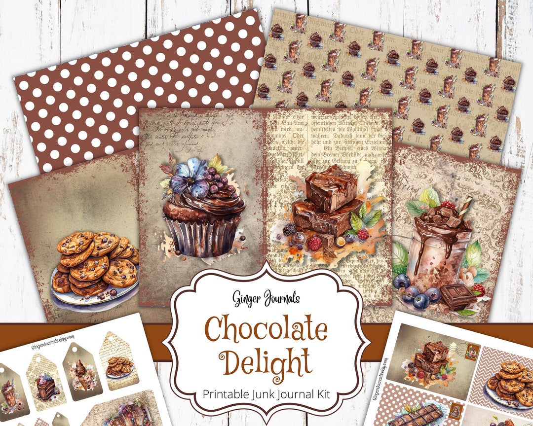 Chocolate Delight Junk Journal Kit, Junk Journal Printable, Junk ...