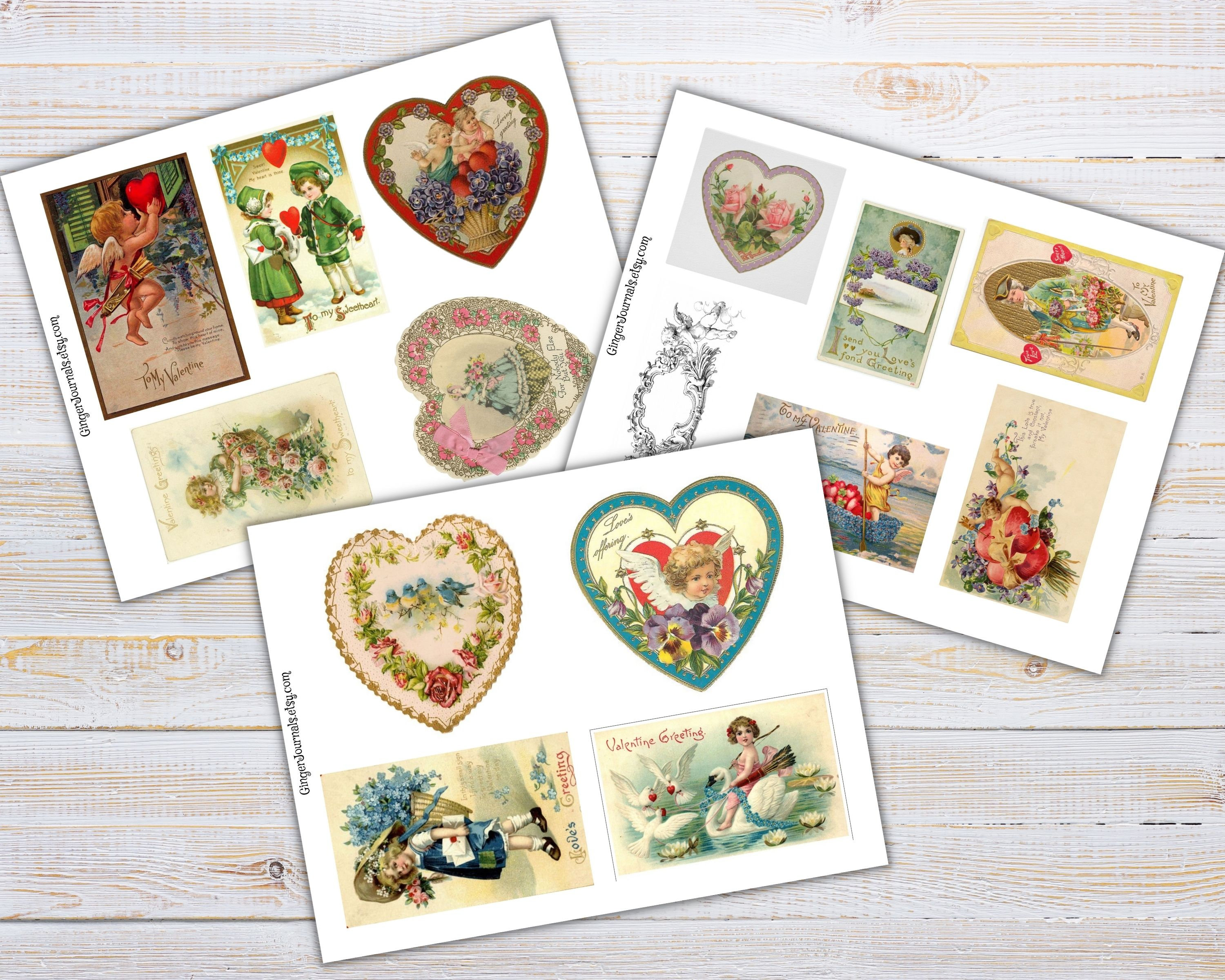 Vintage Valentines Ephemera Kit Victorian Valentine Ephemera - Etsy