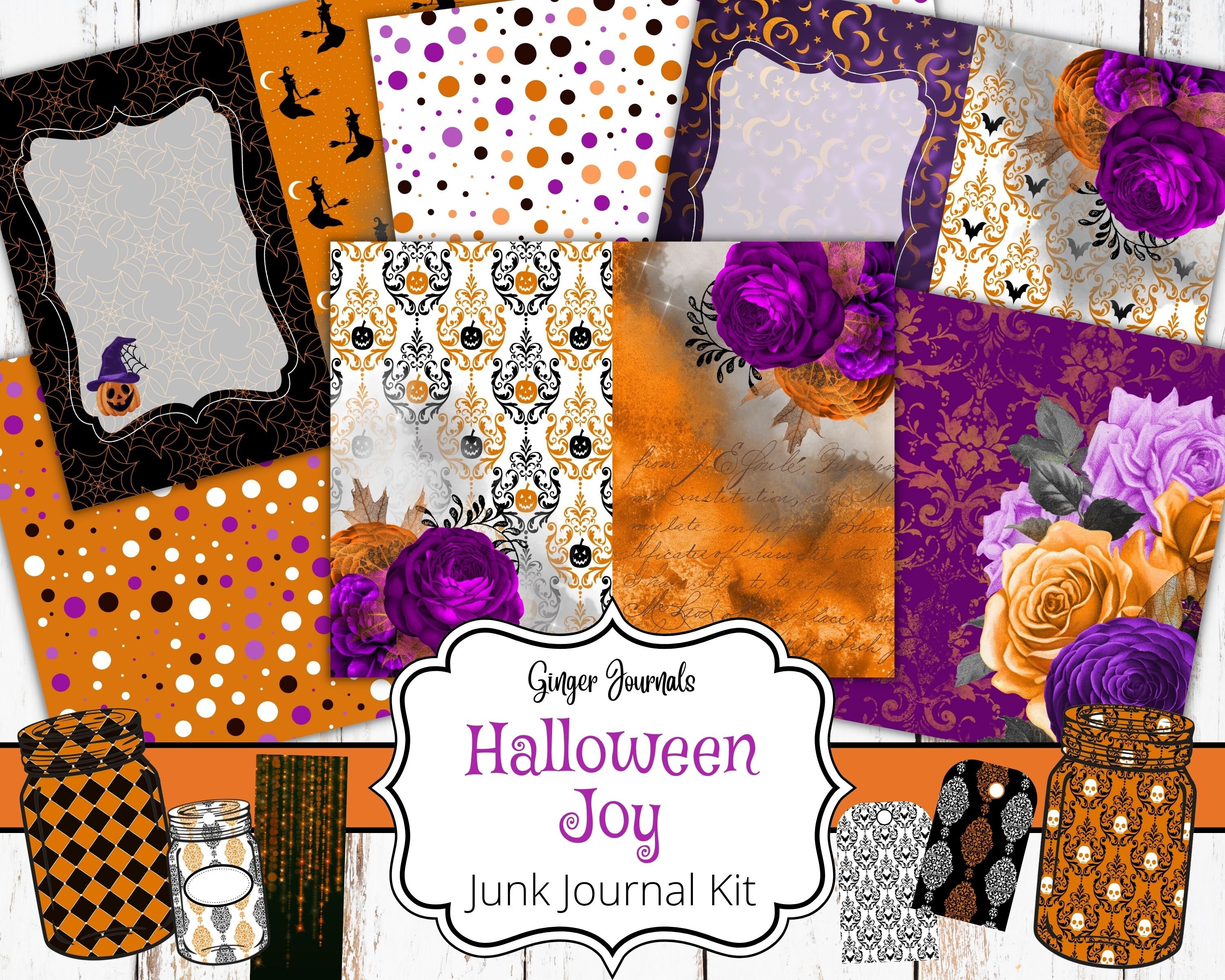 Halloween Junk Journal Kit, Junk Journal Printable, Journal Paper ...