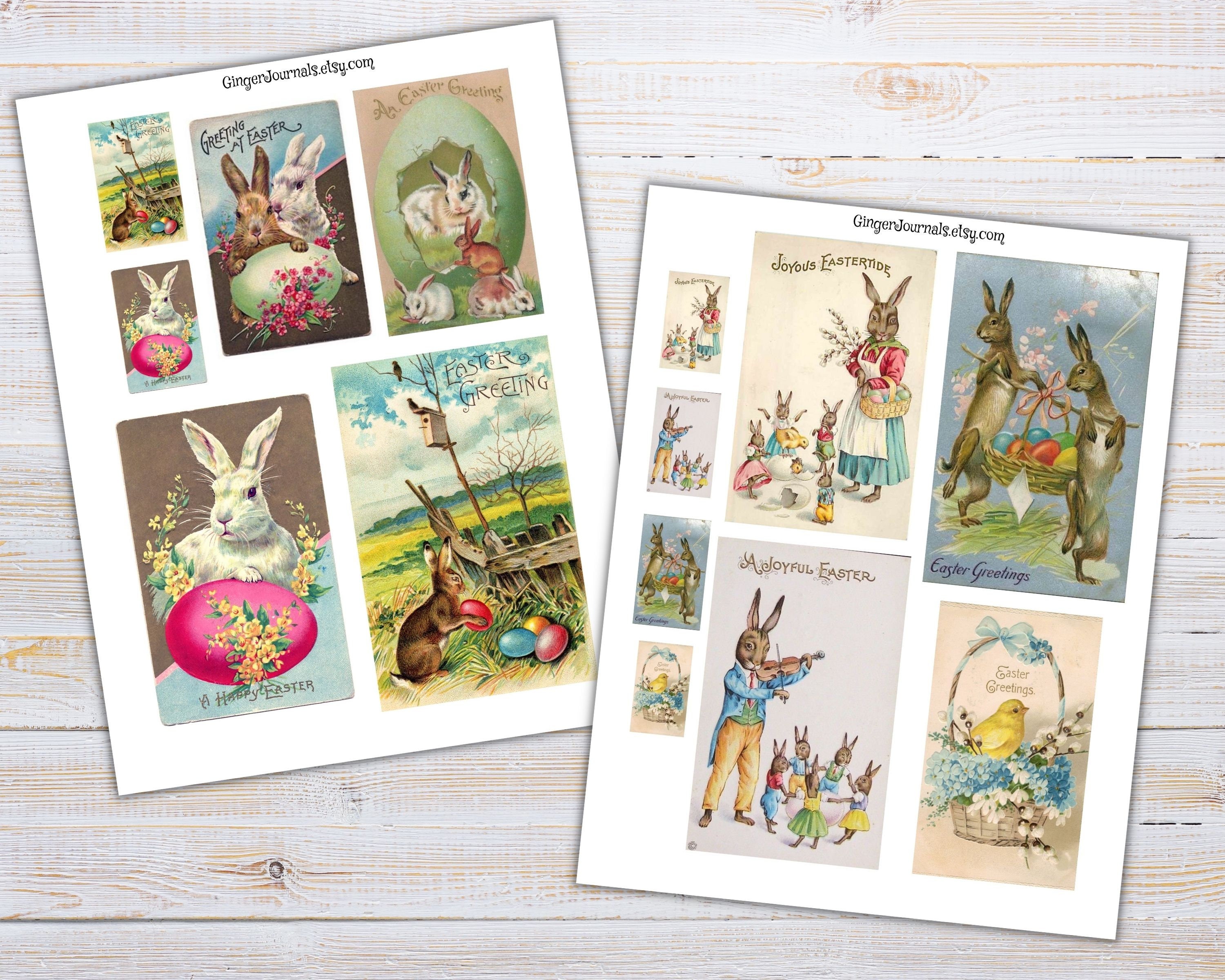 Vintage Easter Ephemera Kit, Easter Bunny, Easter Ephemera, Junk ...