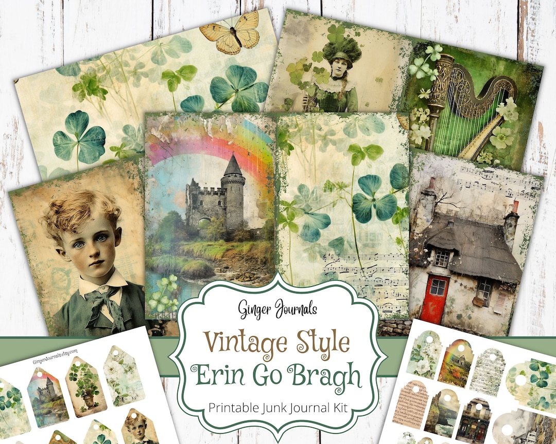 Vintage Irish Junk Journal Kit, Junk Journal Printable, Irish Journal ...