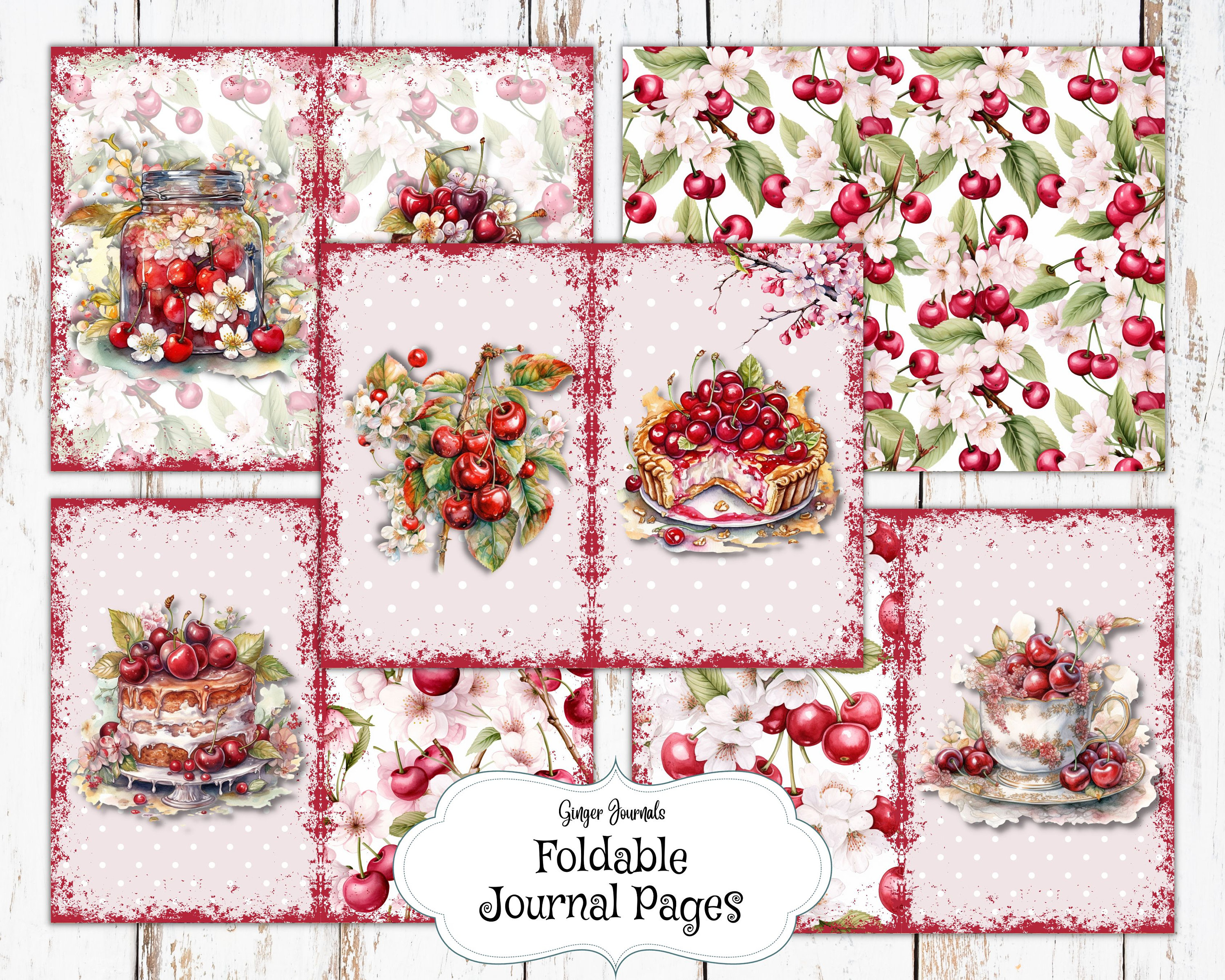 Cherry Junk Journal Kit, Junk Journal Printable, Junk Journal Paper ...