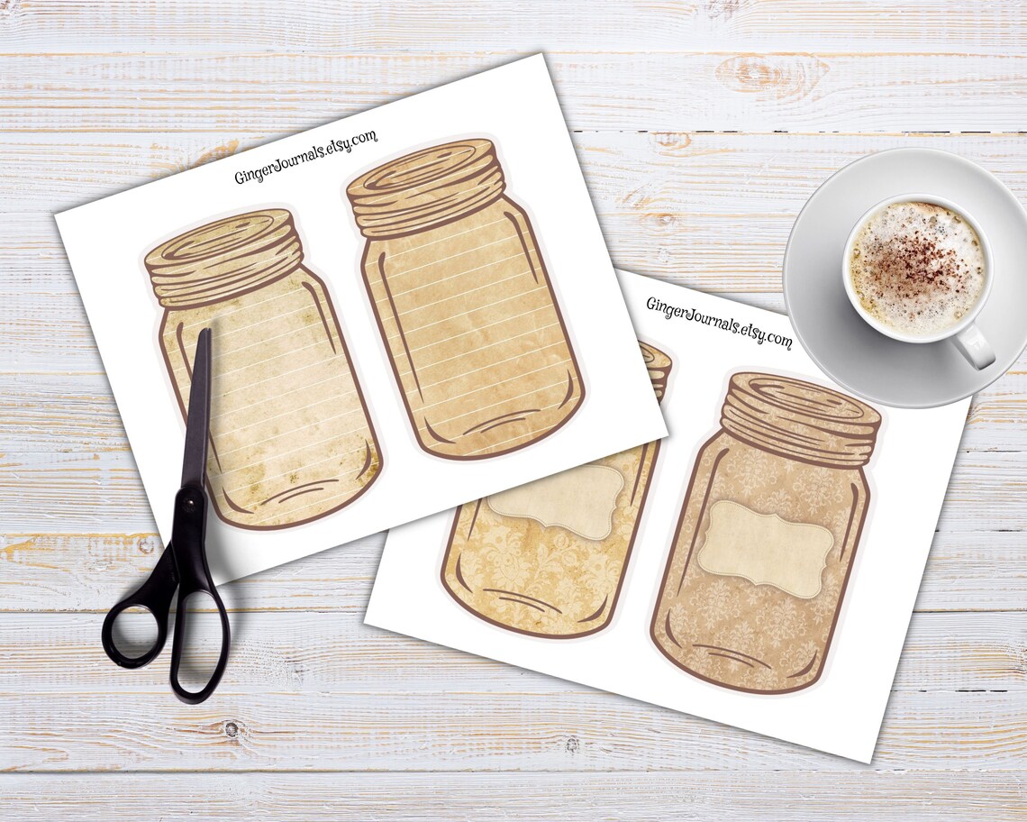 Ephemera Mason Jars Vintage Jars Junk Journal Kit Junk - Etsy