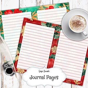 Christmas Watercolor Journaling Pages, Junk Journal Kit, Holiday ...