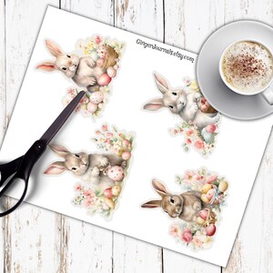 Adorable Easter Bunny Fussy Cuts, Easter Junk Journal Kit, Junk Journal ...