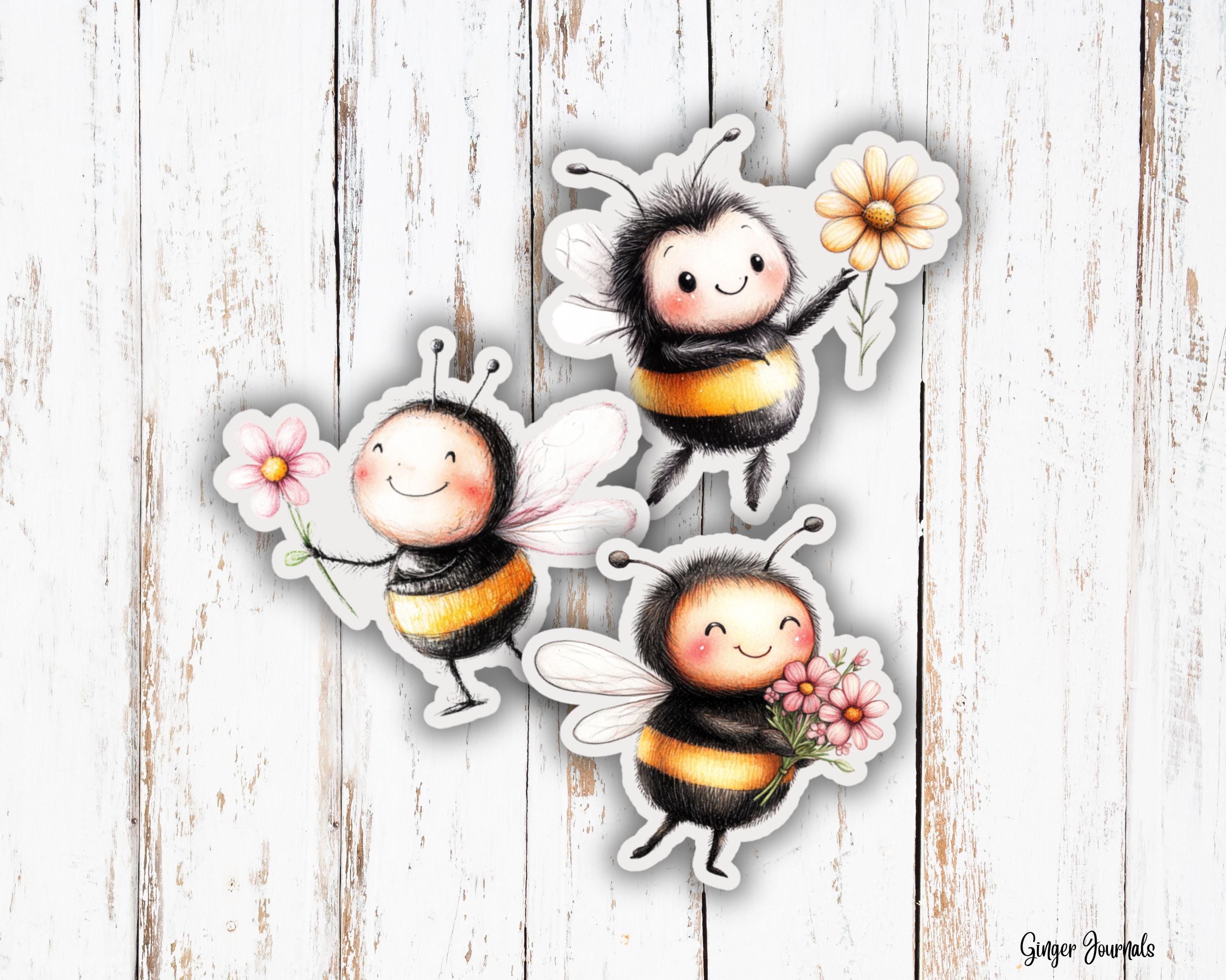 Adorable Bumblebee Fussy Cuts, Junk Journal Printable, Junk Journal Kit ...