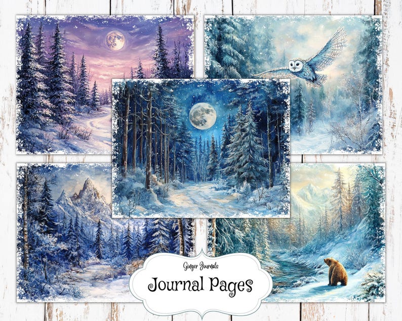 Winter Forest Junk Journal Kit, Junk Journal Printable, Journal Paper ...