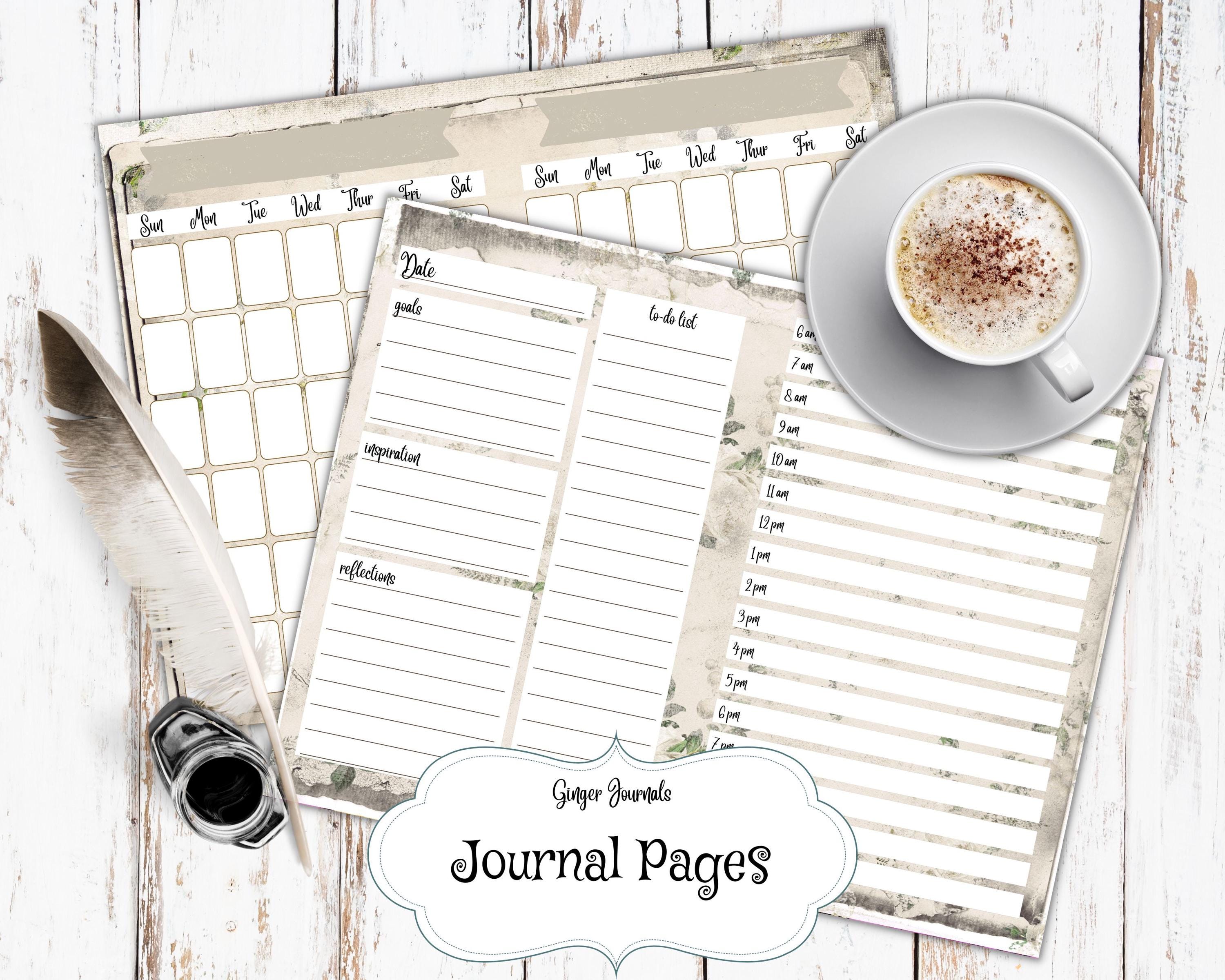Shabby Neutral Planner Junk Journal Kit, Weekly Planner, Month Planner ...