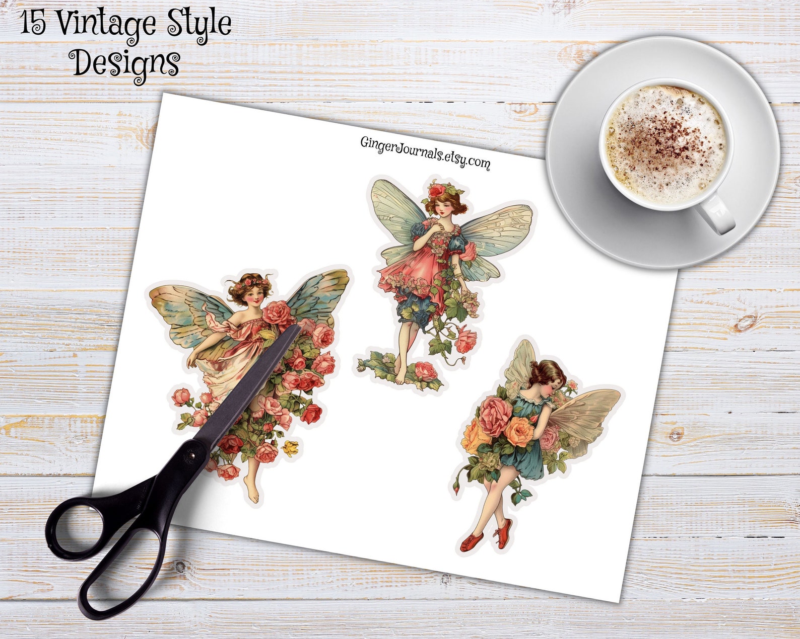 Fairy Fussy Cuts, Vintage Fairy Ephemera, Garden Ephemera, Flower Fairy ...