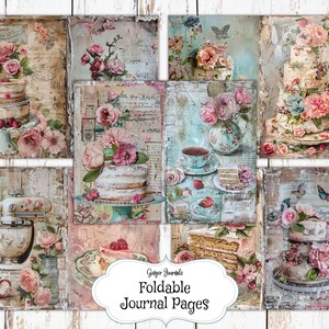30 Page Vintage Collage Shabby Cakes Junk Journal Kit, Junk Journal ...