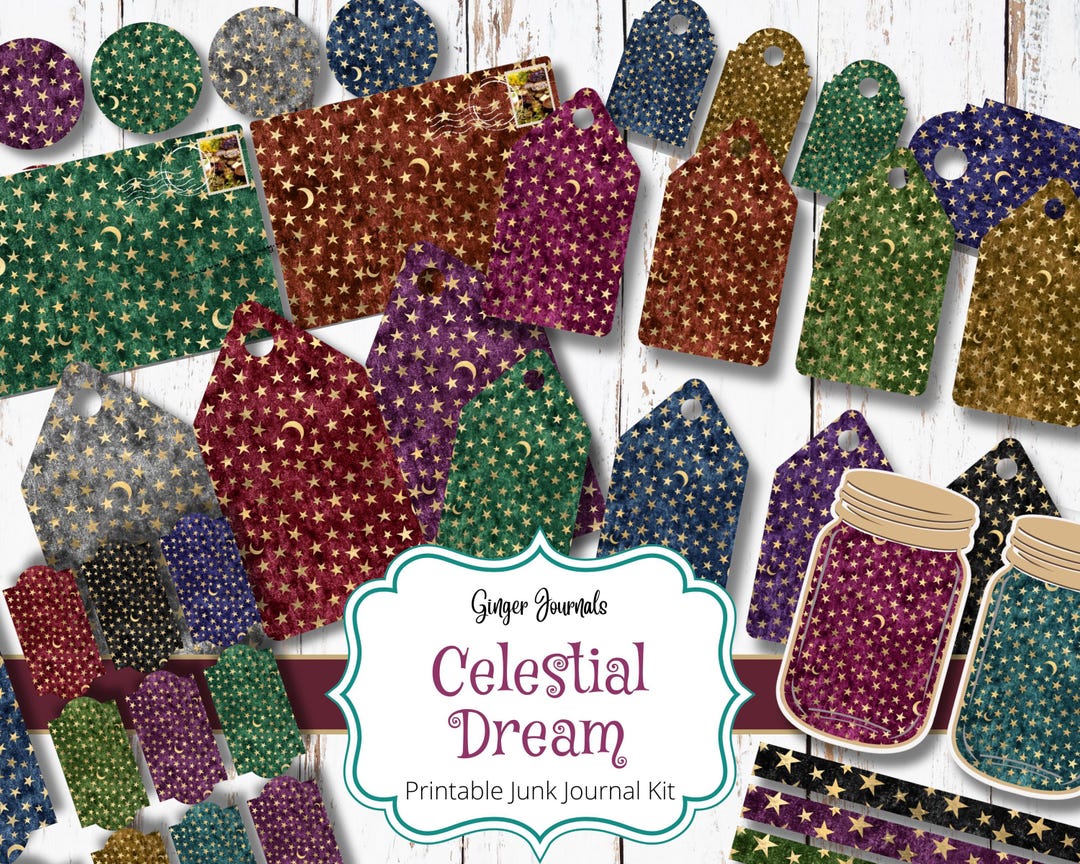 Celestial Dream Junk Journal Kit, Grimoire Journal, Junk Journal ...