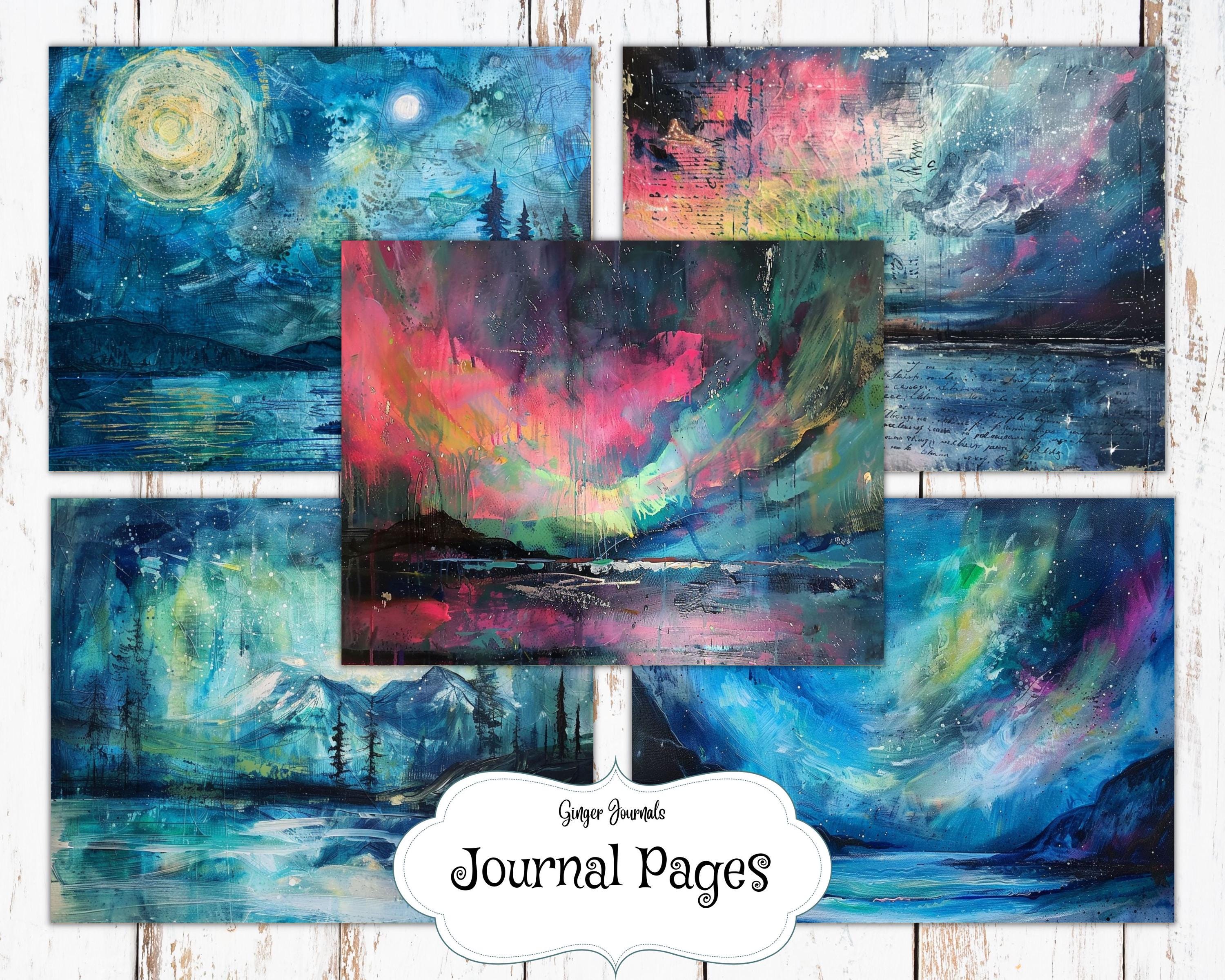 30 Page Mystical Northern Lights Junk Journal Kit, Junk Journal ...