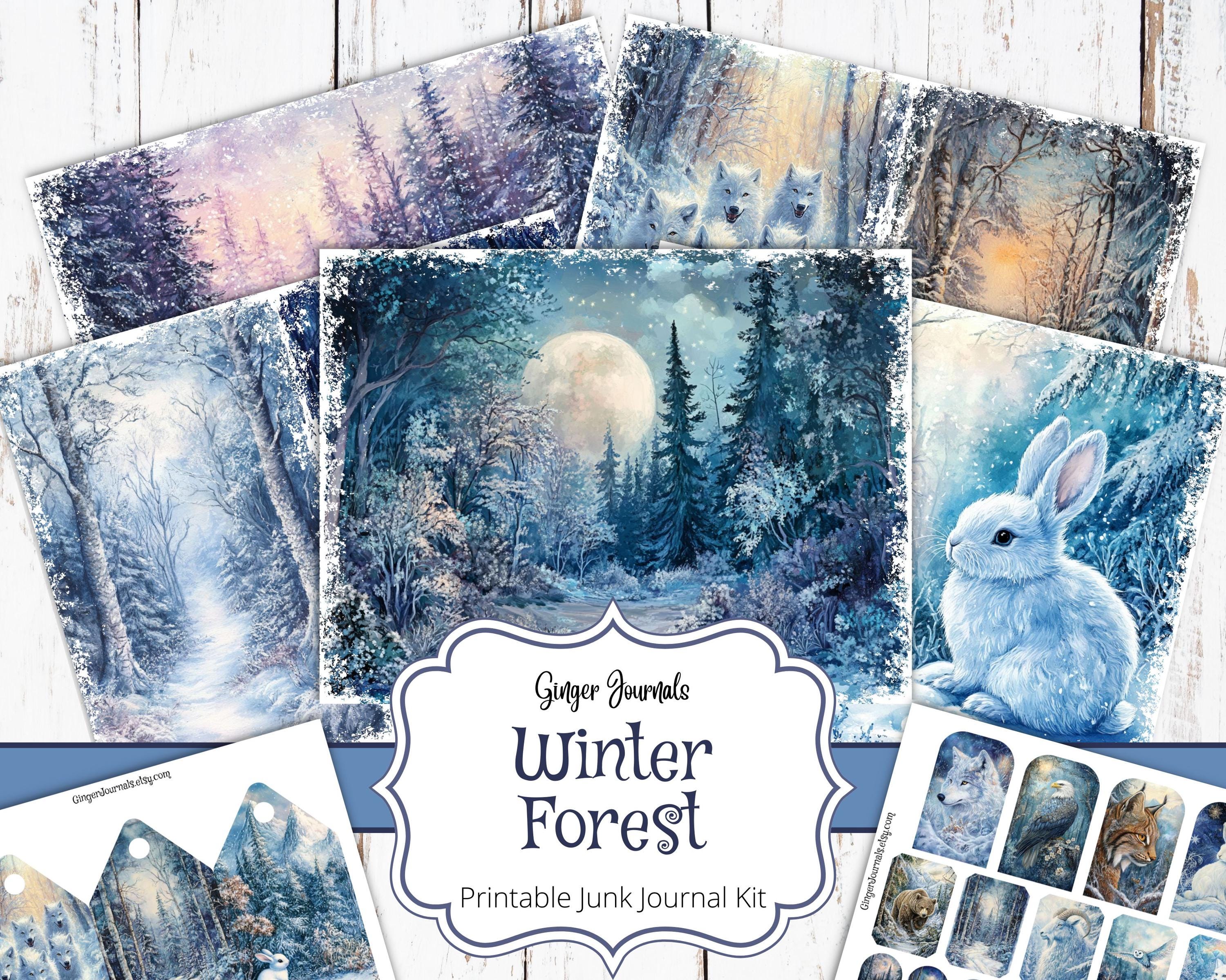 Winter Forest Junk Journal Kit, Junk Journal Printable, Journal Paper ...