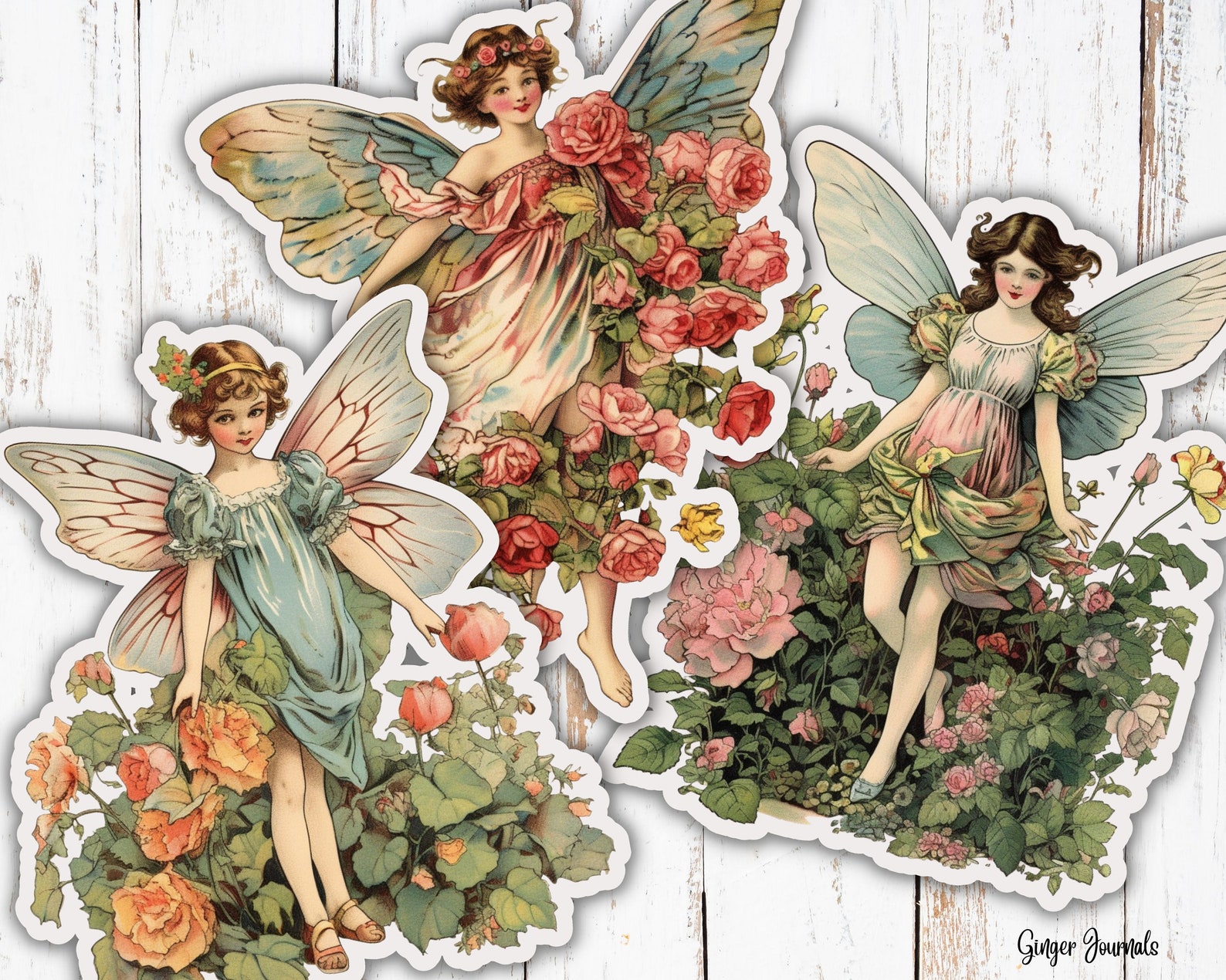 Fairy Fussy Cuts, Vintage Fairy Ephemera, Garden Ephemera, Flower Fairy ...