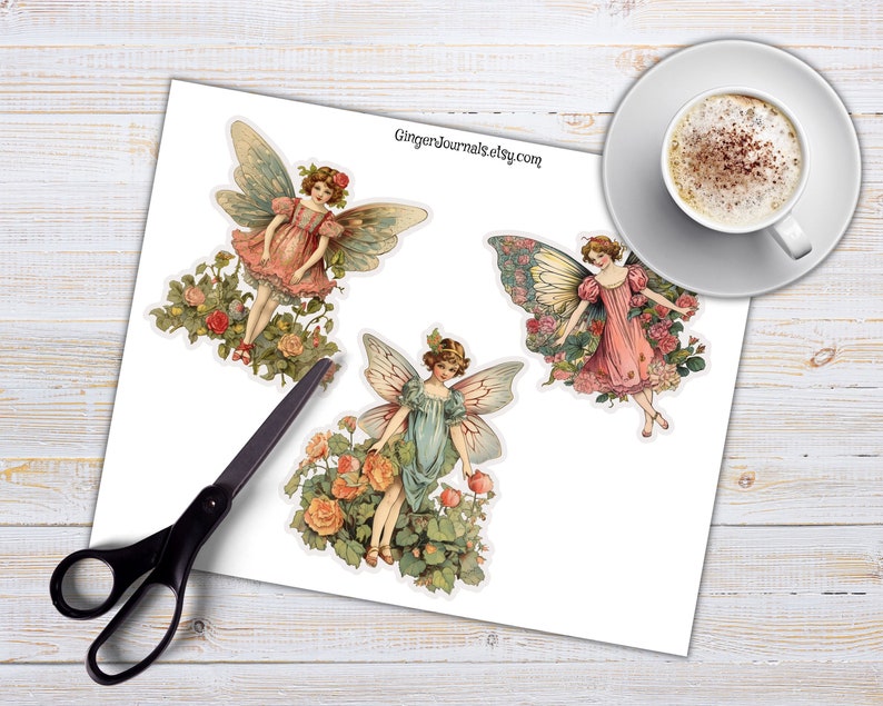 Fairy Fussy Cuts, Vintage Fairy Ephemera, Garden Ephemera, Flower Fairy ...