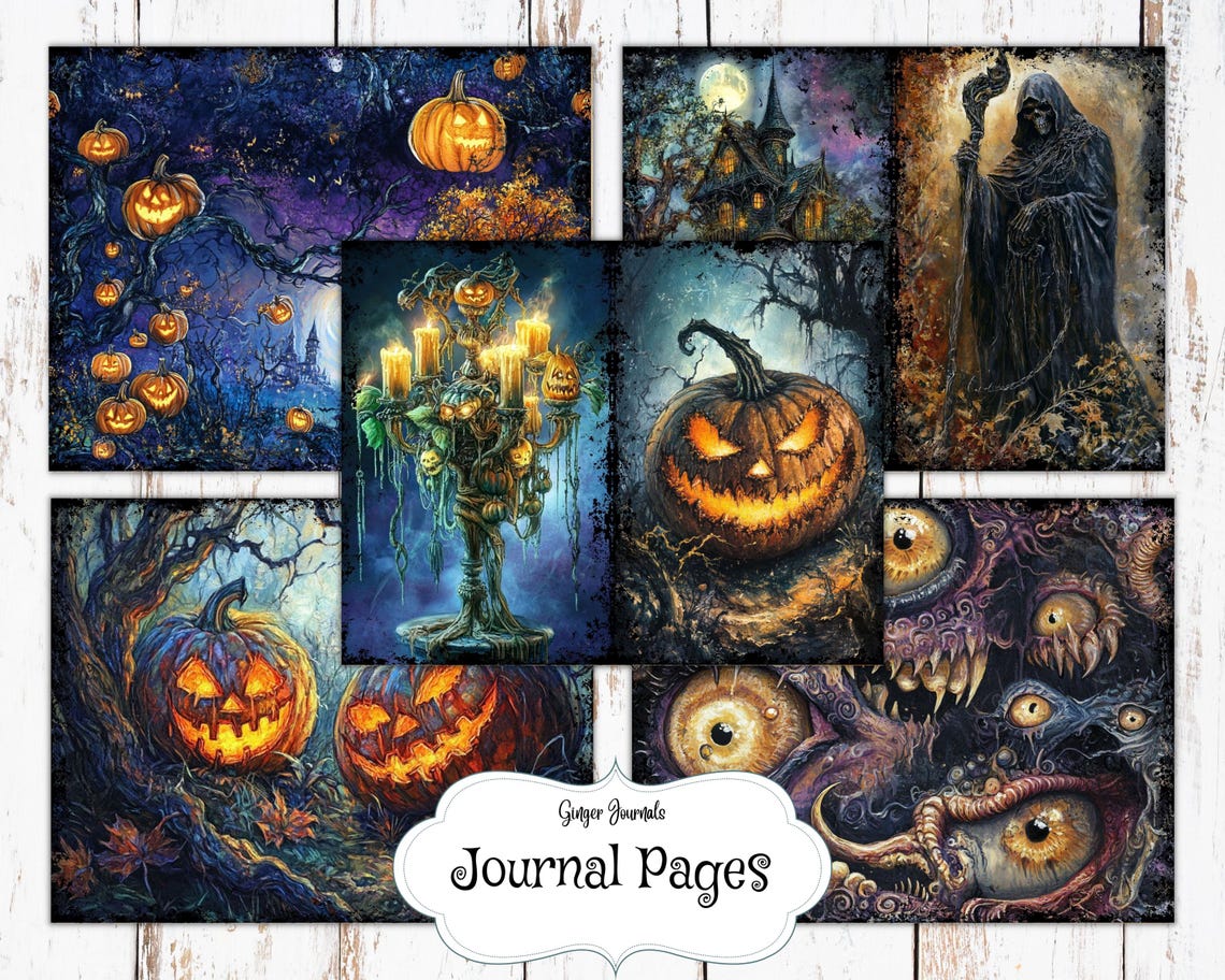 Scary Halloween Junk Journal Kit, Junk Journal Printable, Journal ...