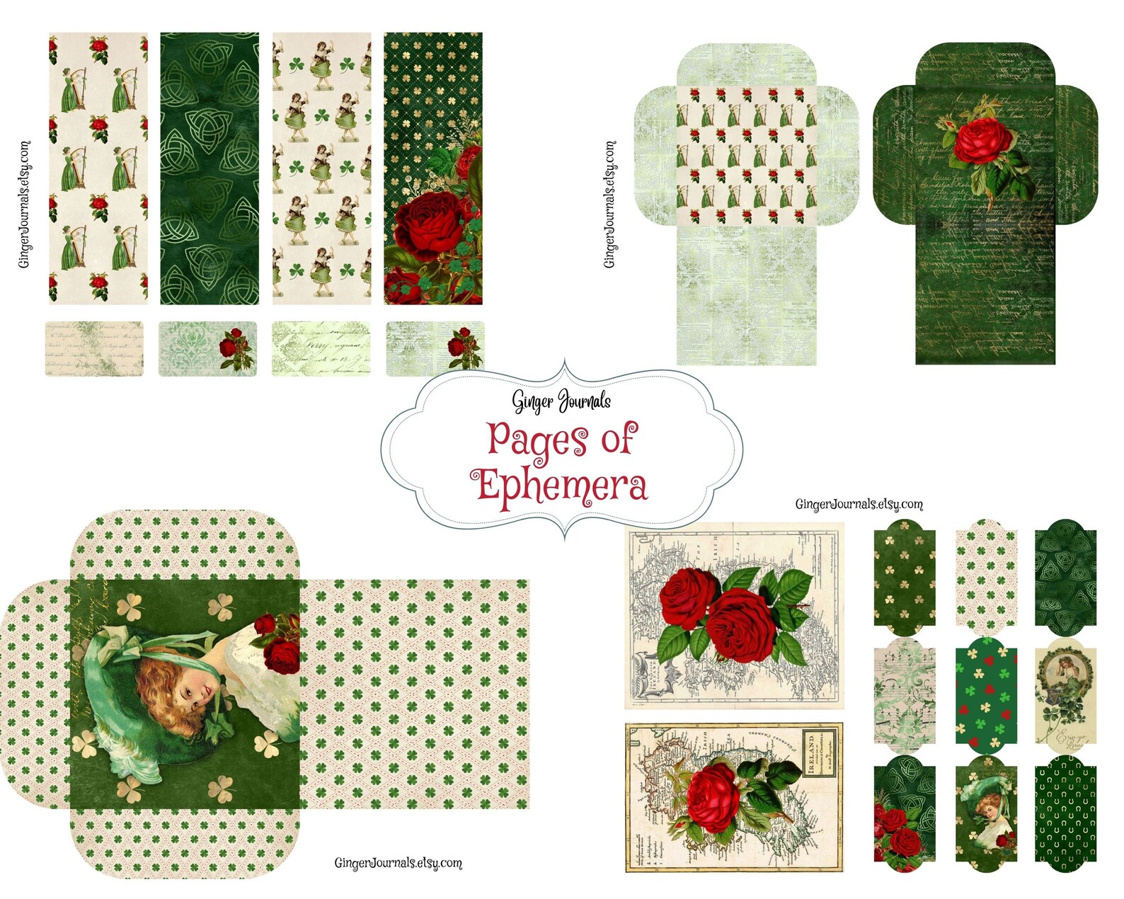 Vintage Irish Junk Journal Kit Junk Journal Printable Irish | Etsy
