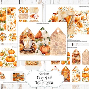 Pumpkin Junk Journal Kit, Junk Journal Printable, Pumpkin Ephemera ...