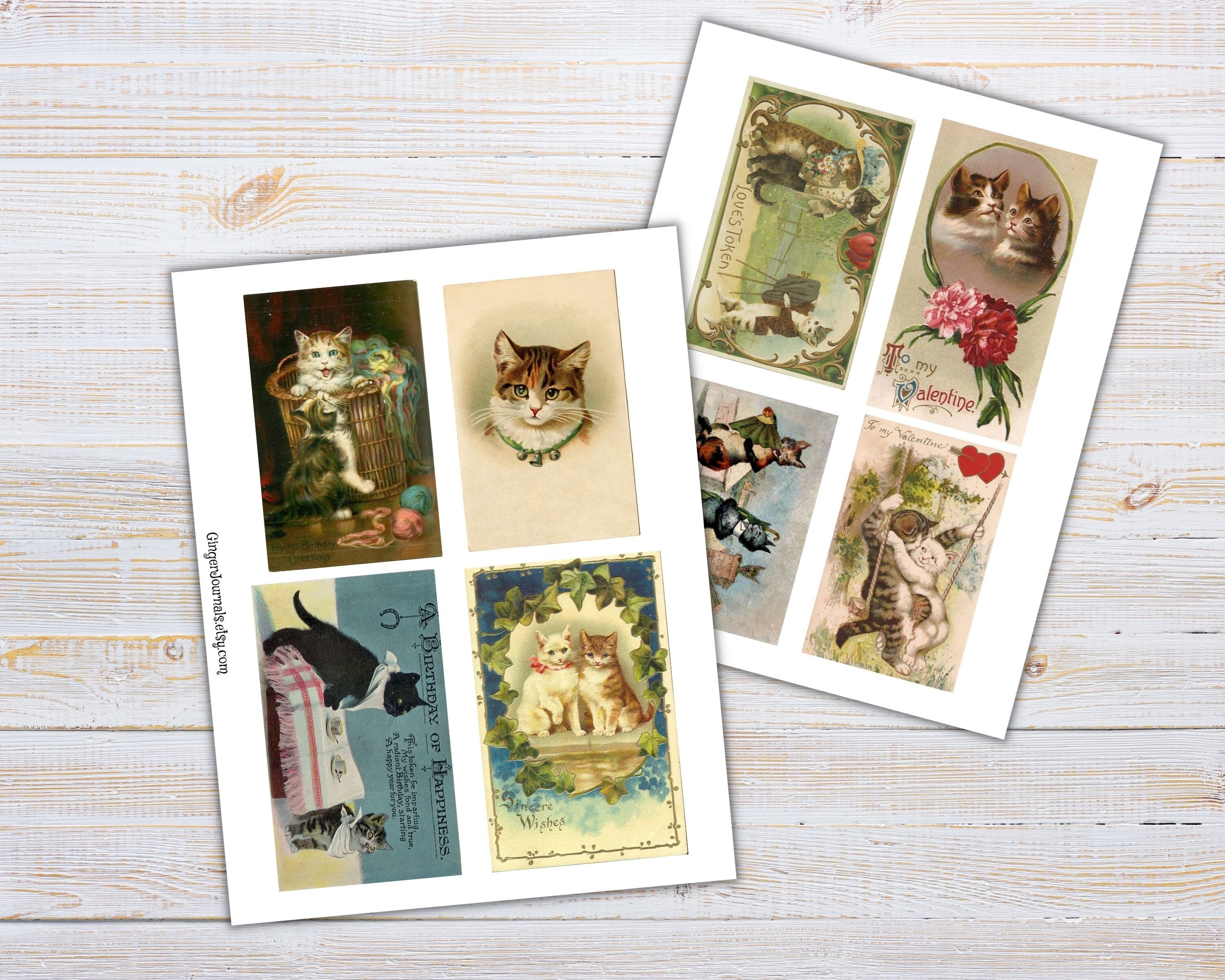 Vintage Cats Scraps Cat Ephemera Cat Add Ons Junk Journal - Etsy