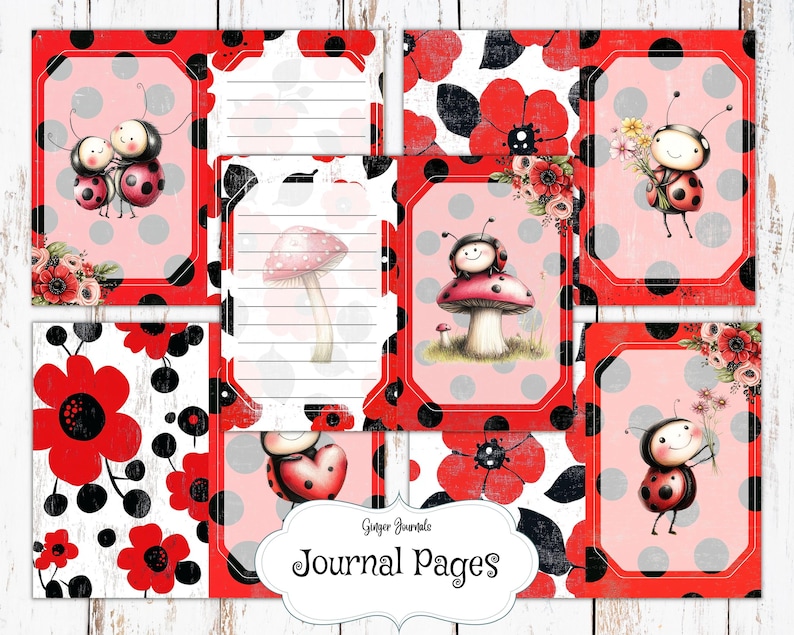 Adorable Ladybug Junk Journal Kit, Junk Journal Printable, Ladybugs ...