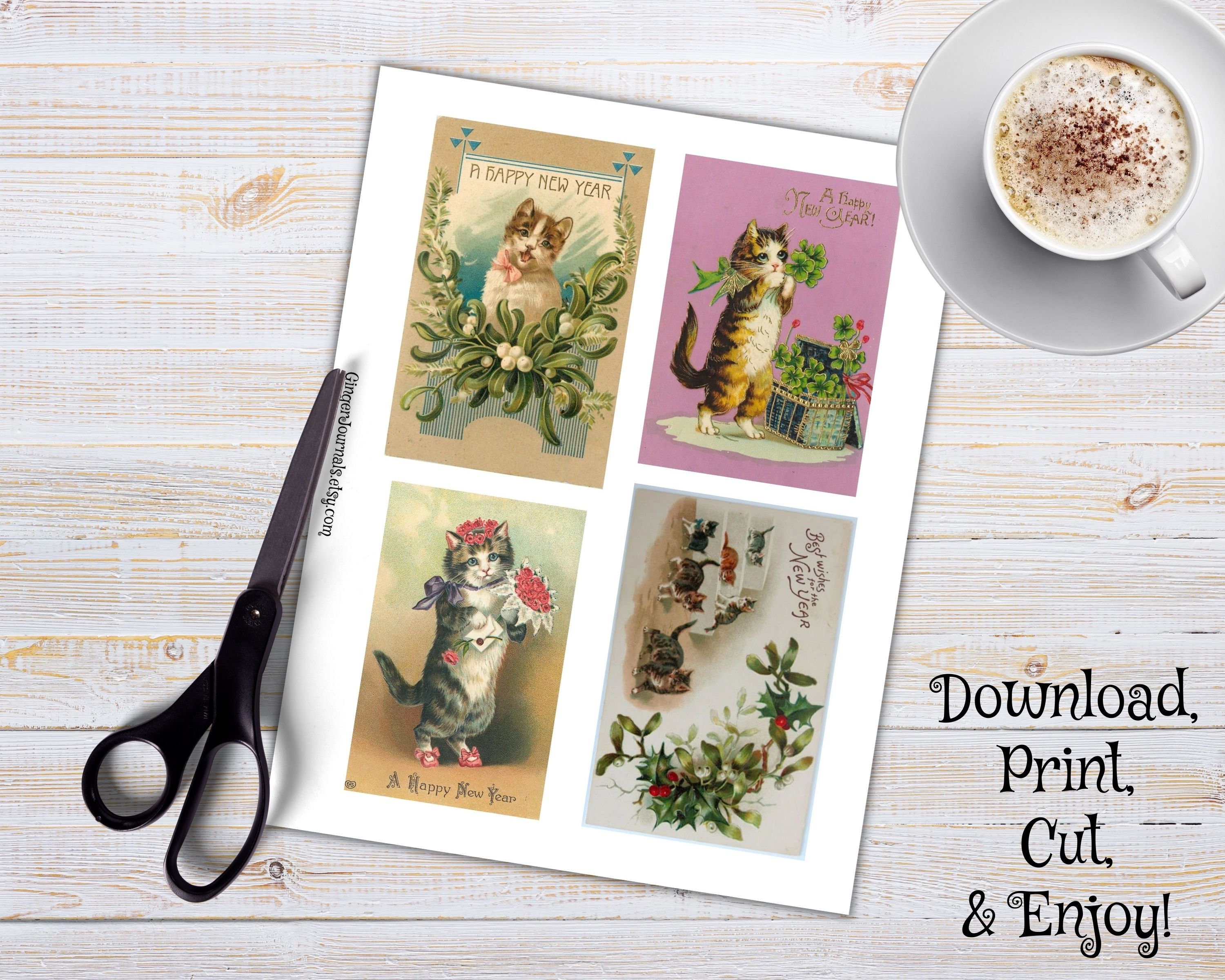 Vintage Cats Scraps Cat Ephemera Cat Add Ons Junk Journal - Etsy