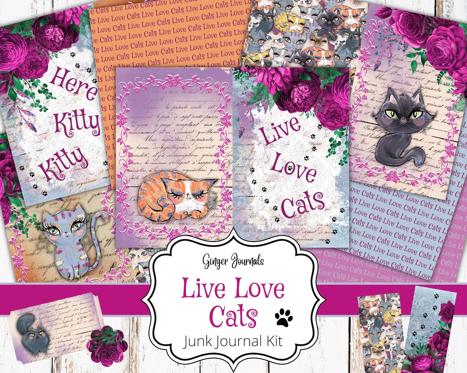 Cat Junk Journal Kit Junk Journal Printable Junk Journal - Etsy