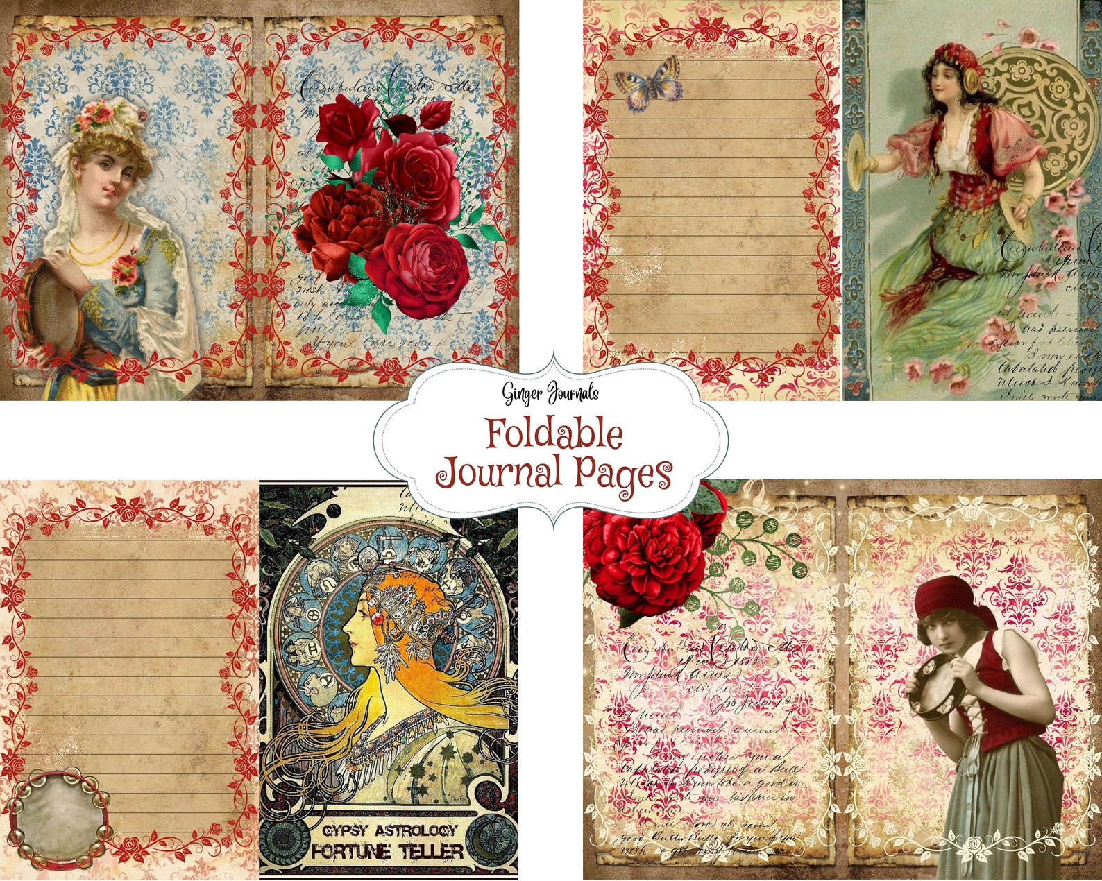 Vintage Gypsy Junk Journal Kit, Junk Journal Printable, Junk Journal ...