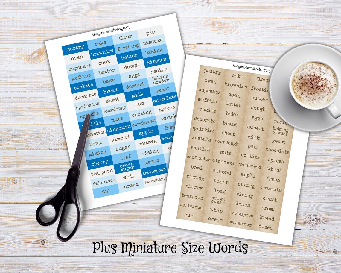 Kitchen Baking Words Junk Journal Printable Junk Journal - Etsy