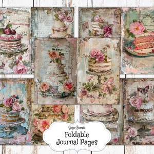 30 Page Vintage Collage Shabby Cakes Junk Journal Kit, Junk Journal ...