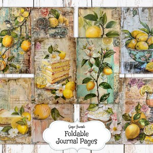 Vintage Collage Lemon Junk Journal Kit, Junk Journal Printable, Junk ...