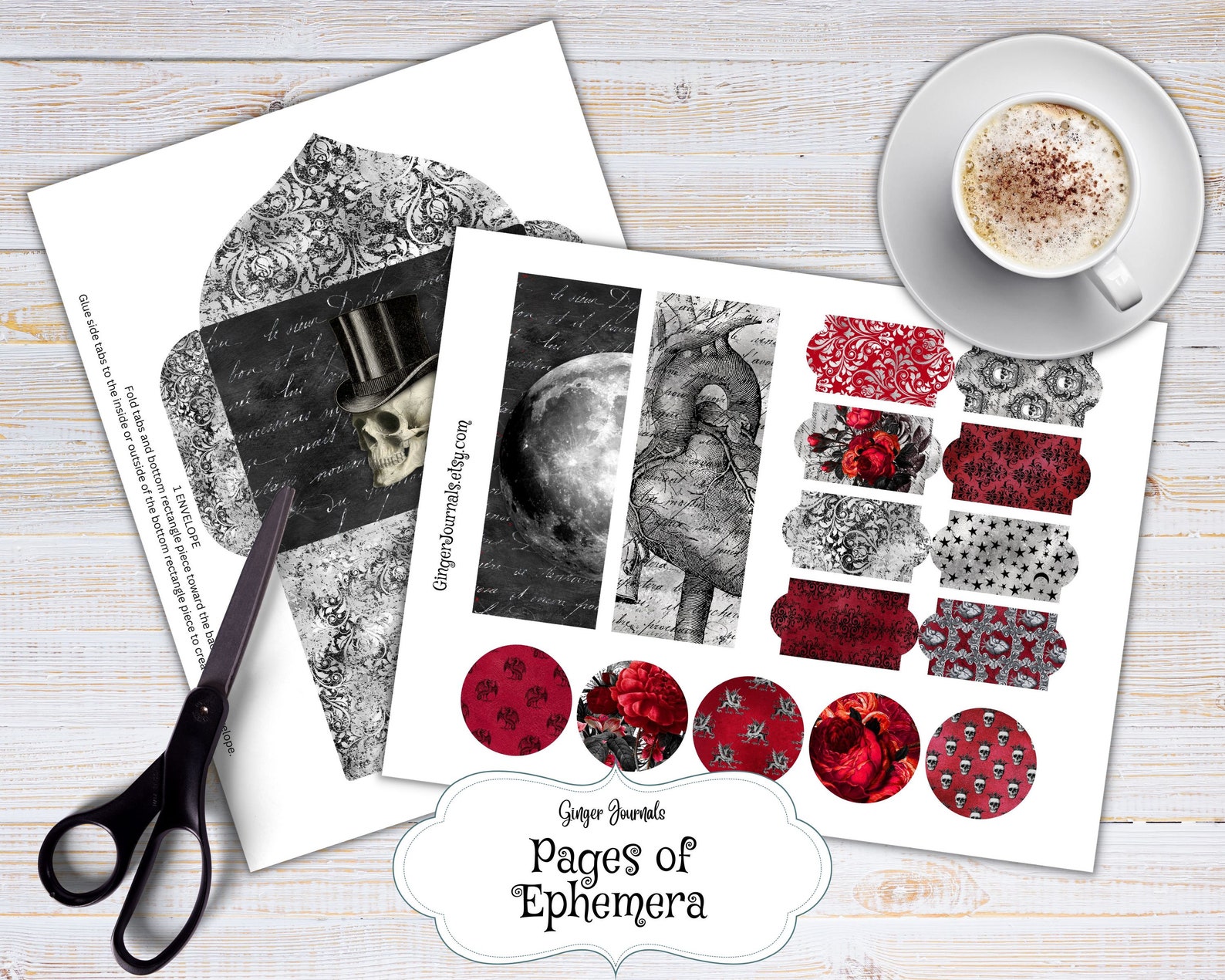 Gothic Junk Journal Kit, Witch Junk Journal Kit, Printable Journal ...