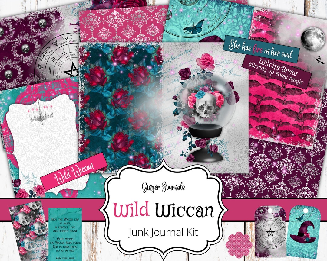 Wild Wiccan Junk Journal Kit, Junk Journal Printable, Witch Junk Journal, Grimoire Journal ...
