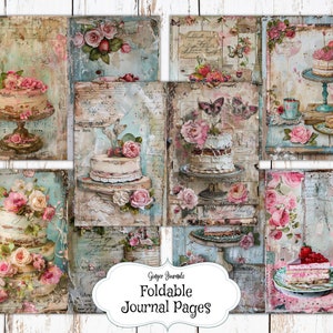 30 Page Vintage Collage Shabby Cakes Junk Journal Kit, Junk Journal ...