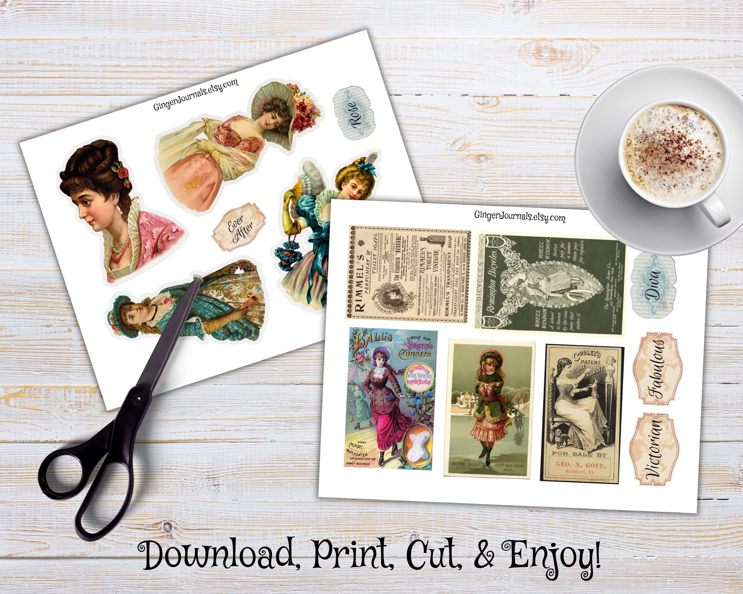 Vintage Victorian Ephemera Digital File Scraps Junk Journal - Etsy