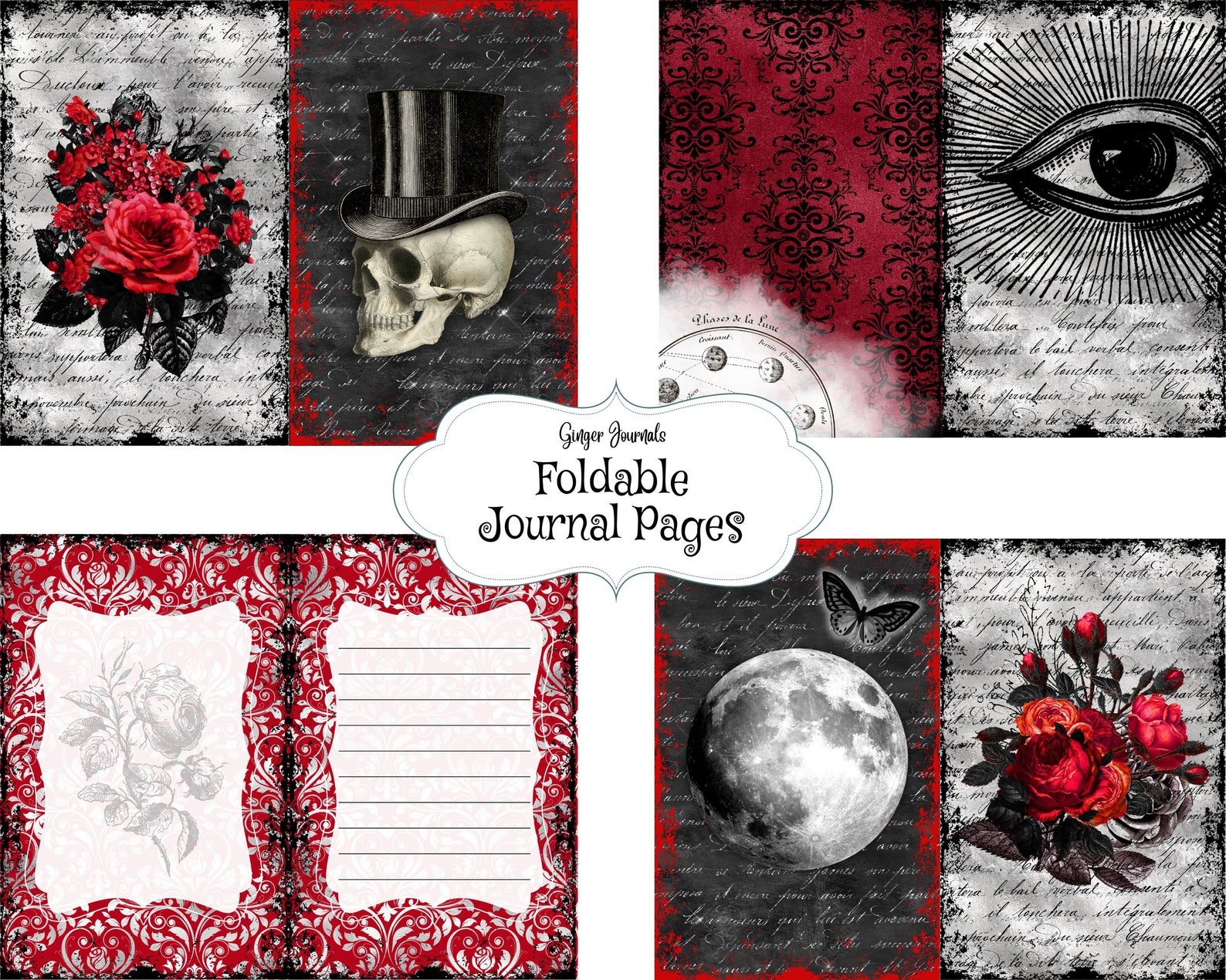 Gothic Junk Journal Kit, Witch Junk Journal Kit, Printable Journal ...